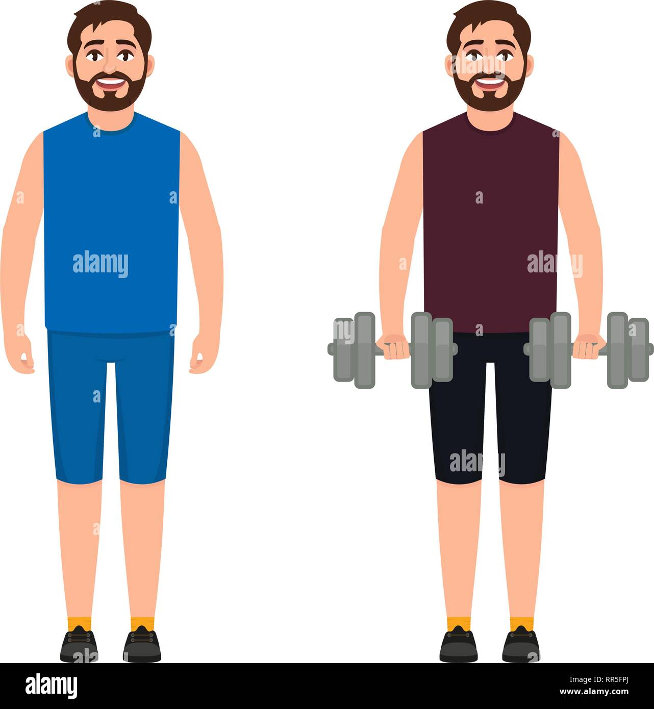 Young guy doing exercises Stock Vector Images - Alamy