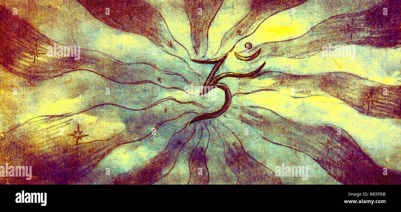 drawing of om sign, sacred symbol Stock Photo - Alamy