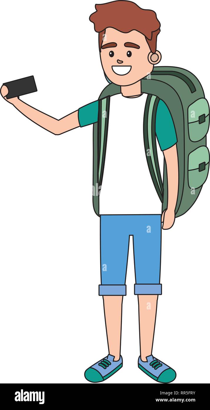 young tourist man cartoon Stock Vector Image & Art - Alamy
