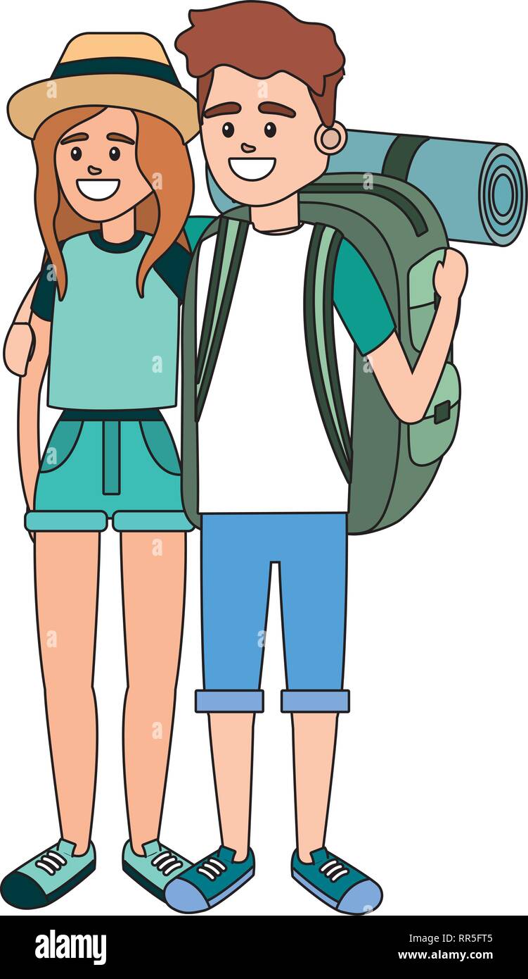 tourist couple cartoon Stock Vector Image & Art - Alamy