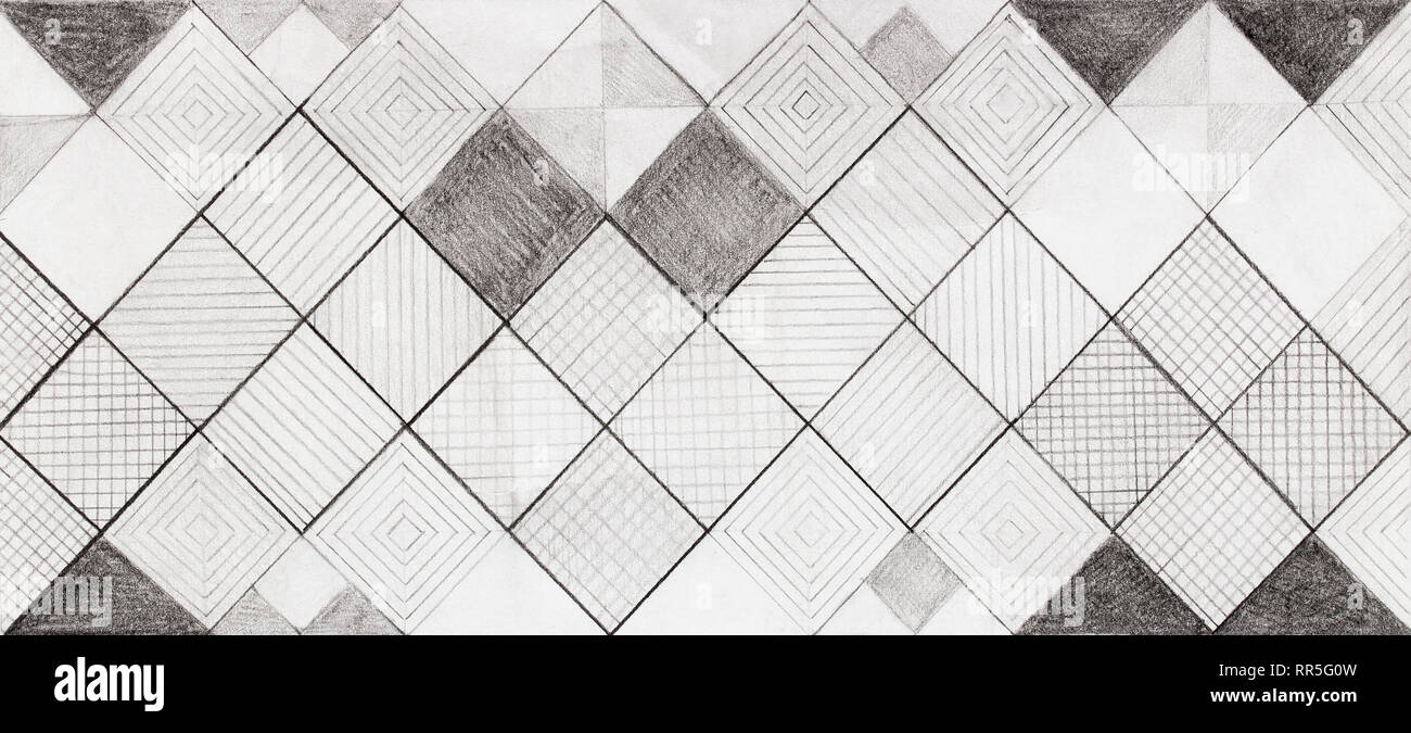 hand drawn rhytmical structured pattern on paper Stock Photo - Alamy