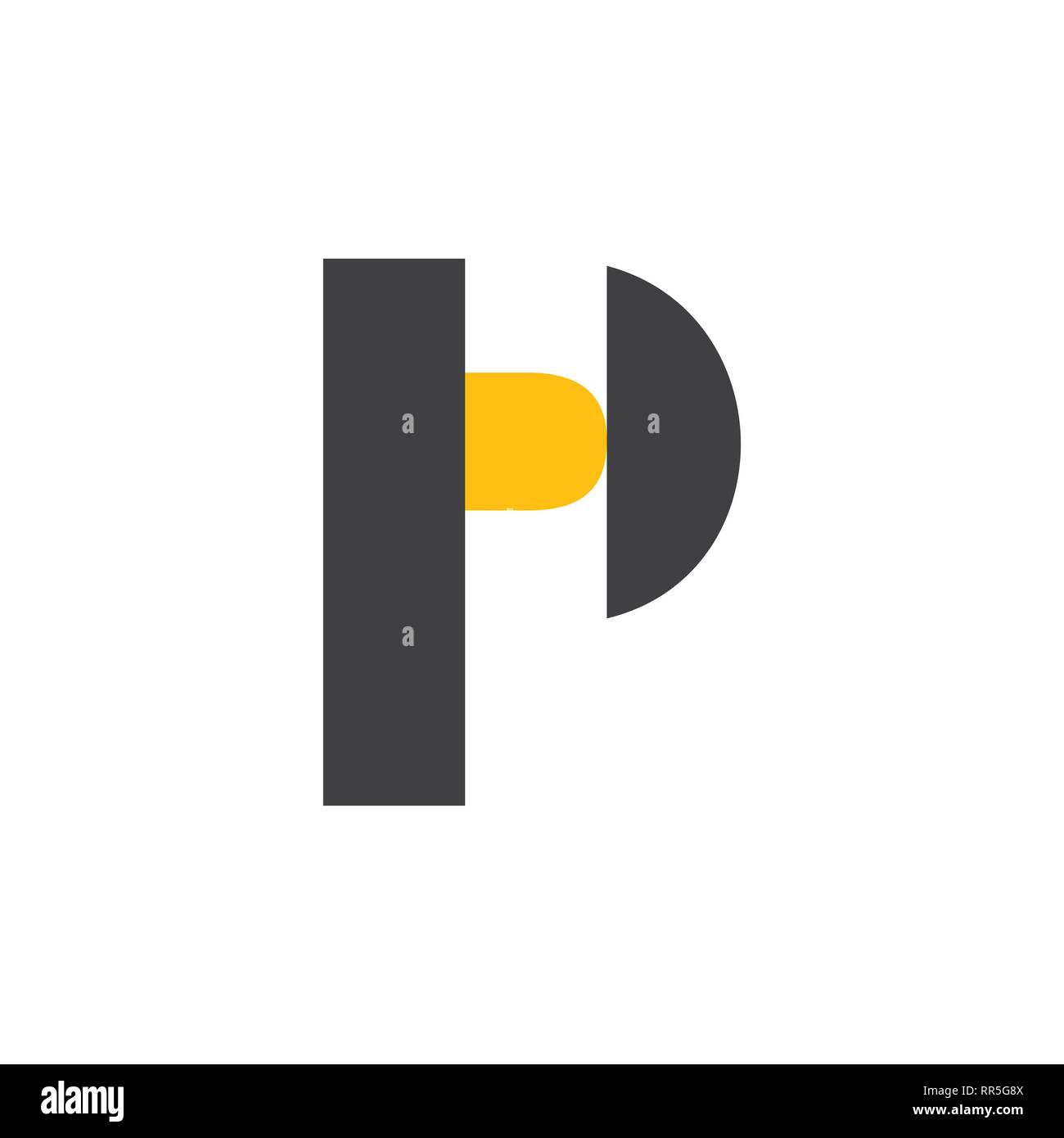 letter p simple geometric logo vector Stock Vector Image & Art - Alamy