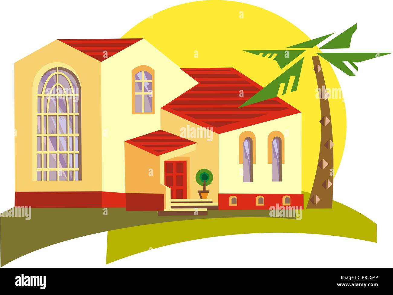 Adobe style of architecture Stock Vector Images - Alamy