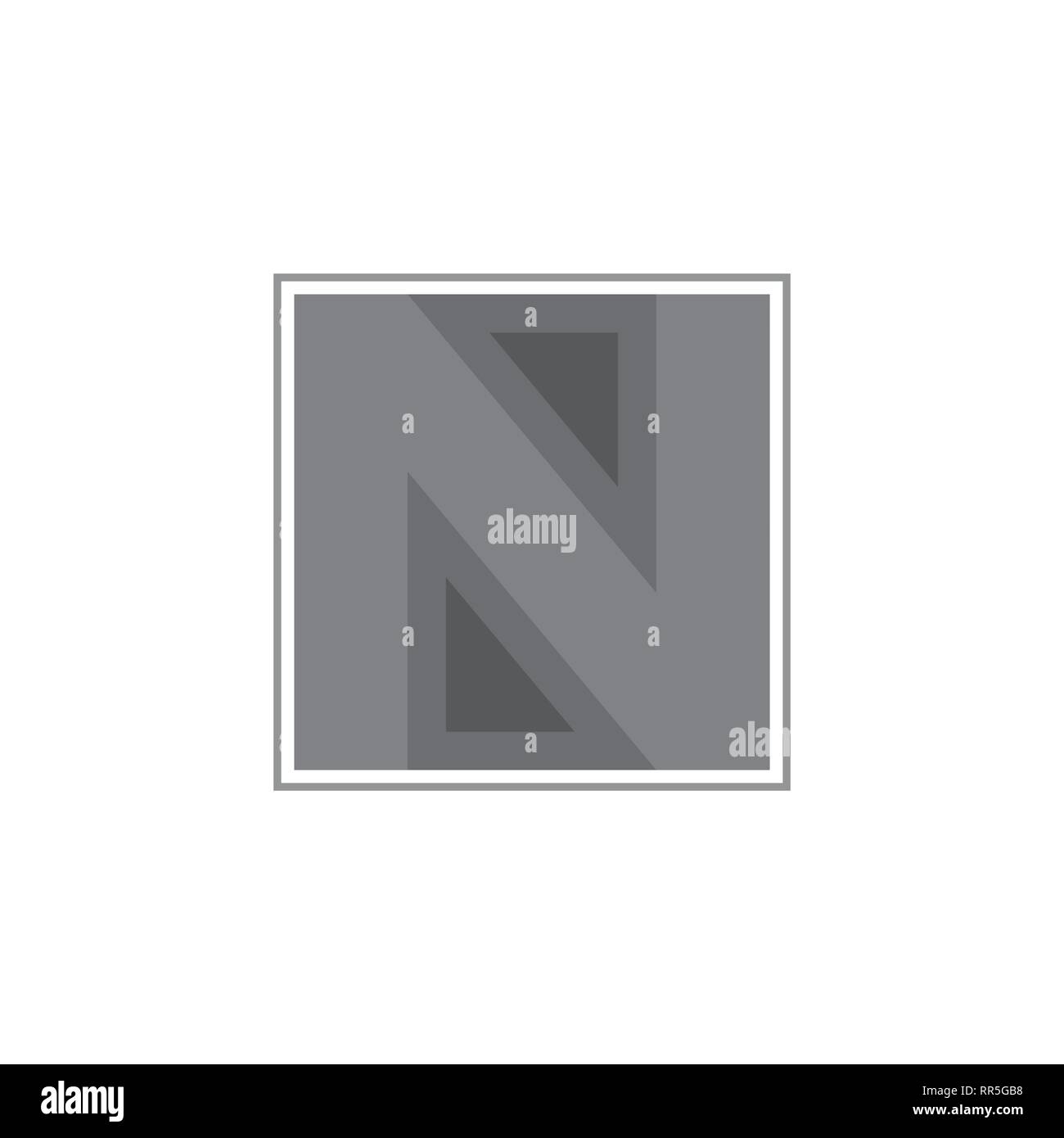 letter n square geometric triangles logo vector Stock Vector Image ...