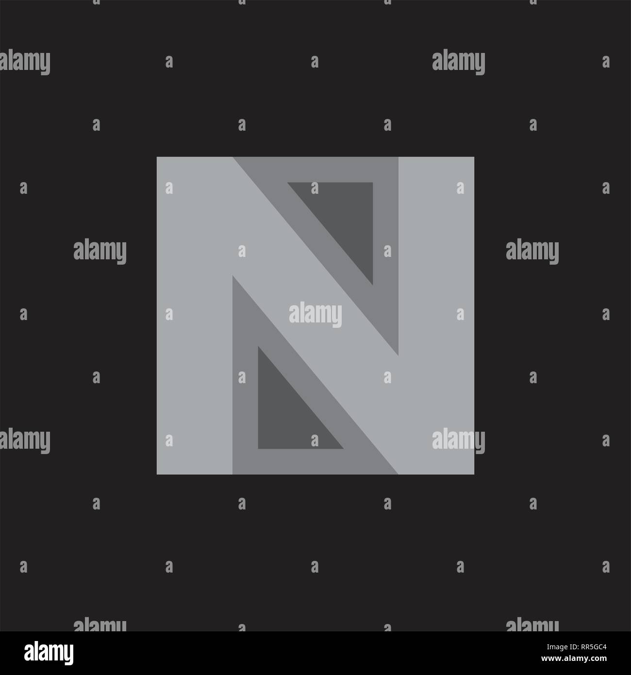 letter n square geometric triangles logo vector Stock Vector Image ...