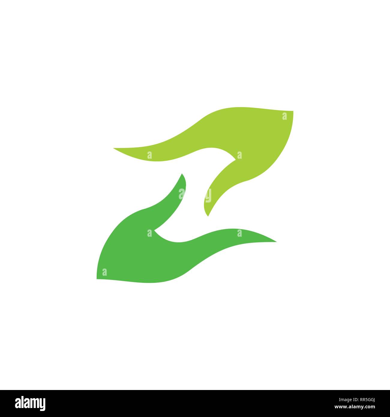 abstract hand palm care green leaf design logo vector Stock Vector ...