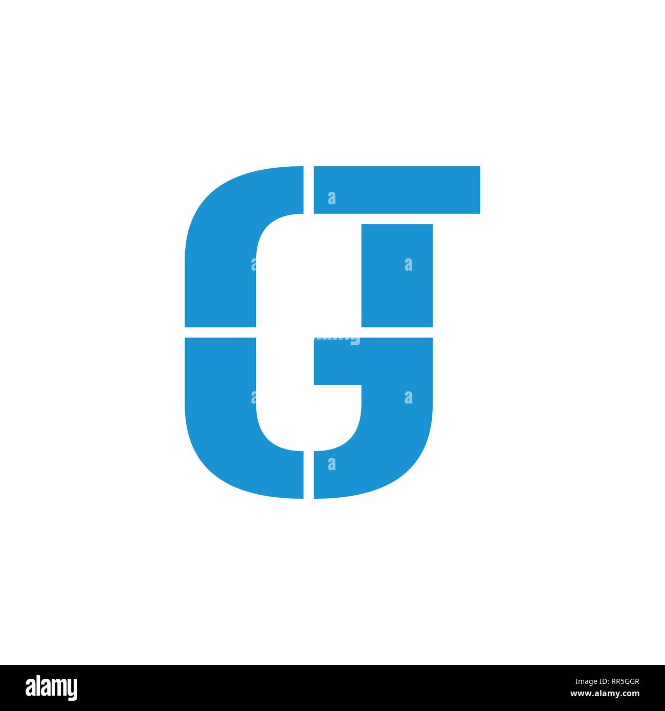 abstract letter gt simple geometric logo vector Stock Vector Image ...