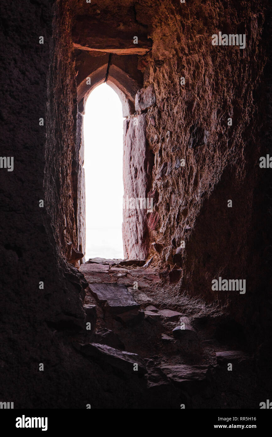 trough a window of an old castle Stock Photo - Alamy