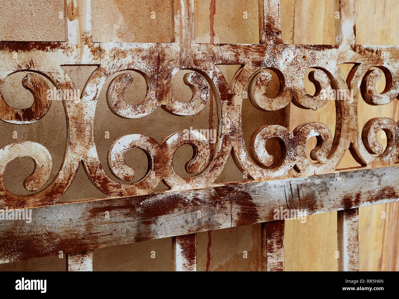 Diminishing perspective of gorgeous pattern of a color faded old wooden ...