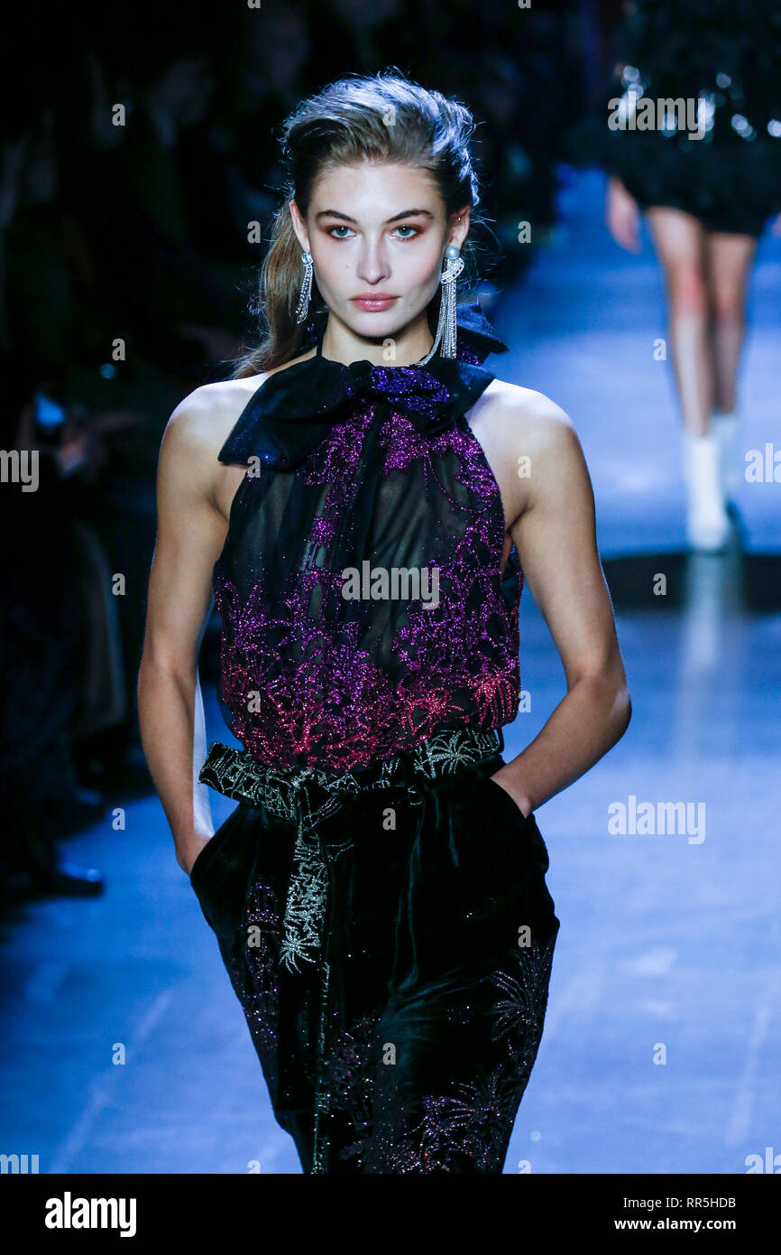 New York, NY - February 10, 2019: Grace Elizabeth walks runway for ...