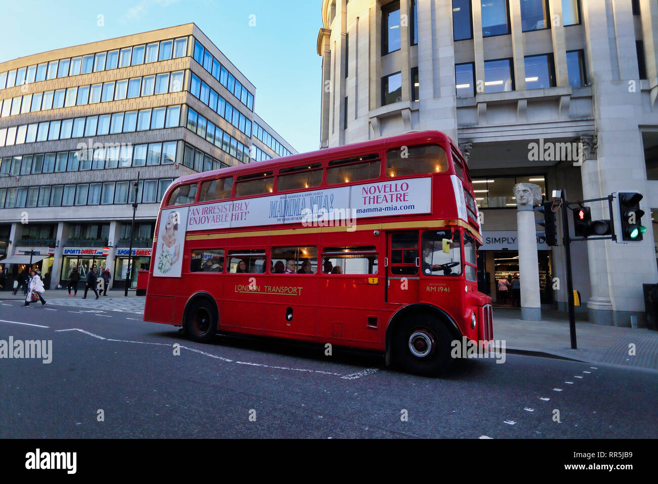 routemaster double decker bus driven in City of London, London, England ...