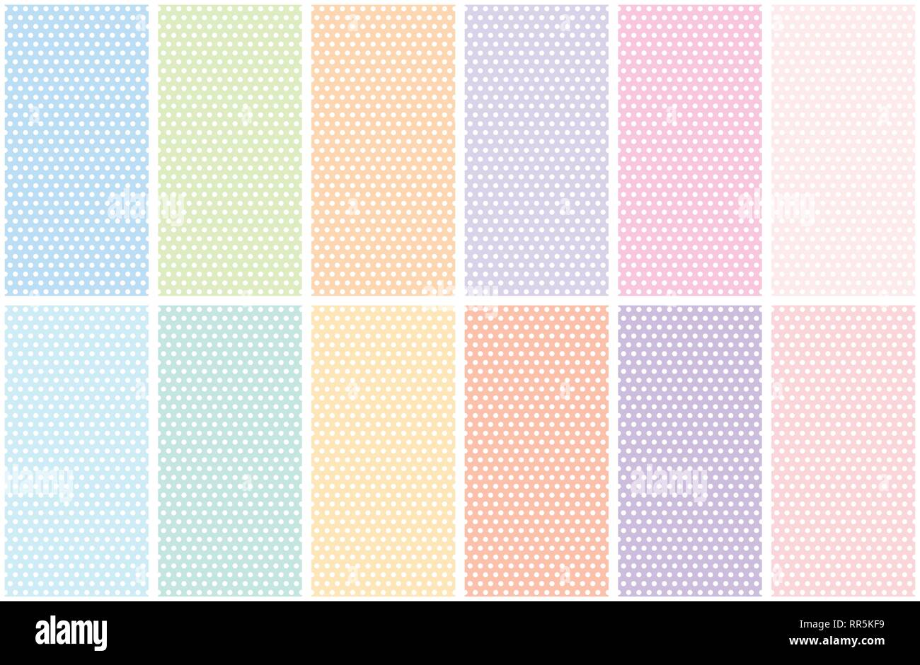 Set of small polka dots seamless pattern on soft backgrounds, vector ...