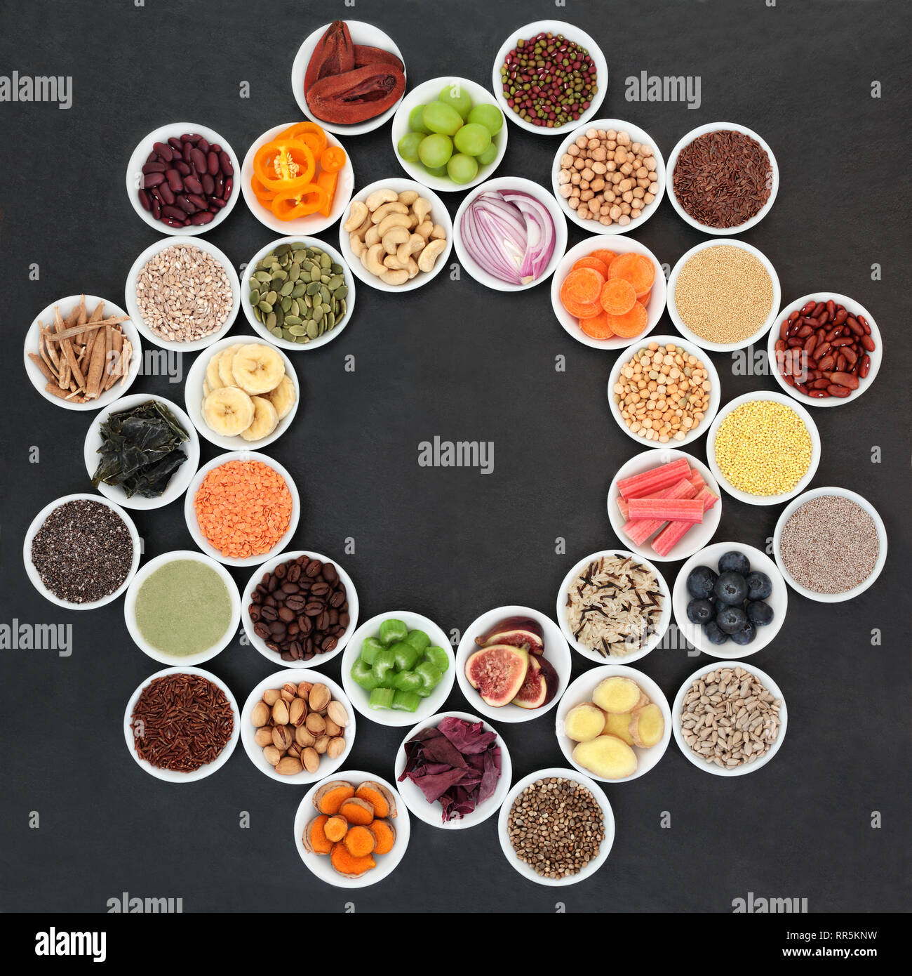 Healthy diet food for weight loss including vegetables, fruit, legumes ...