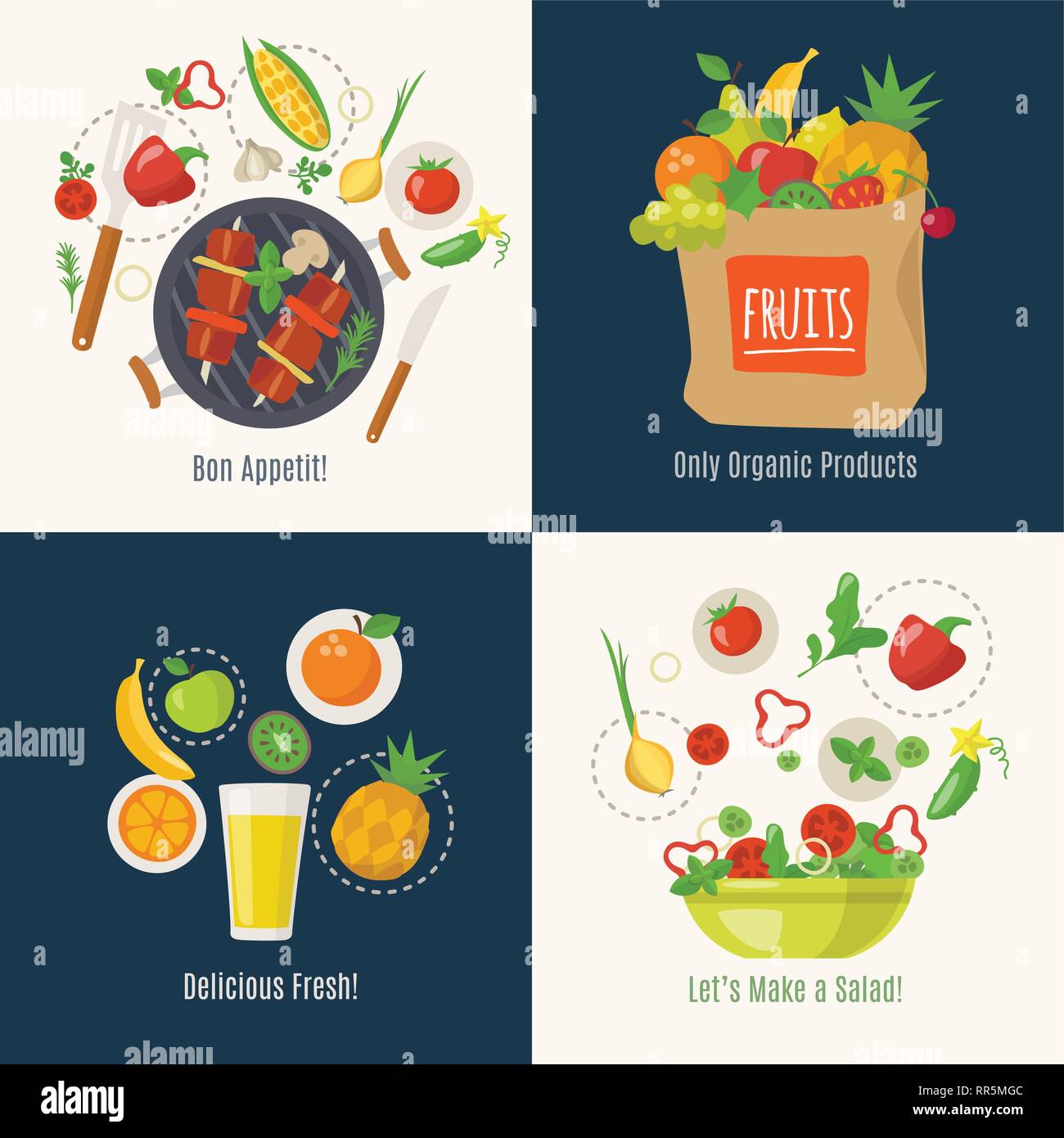 Vector cooking infographic in flat style with food food Stock Vector ...