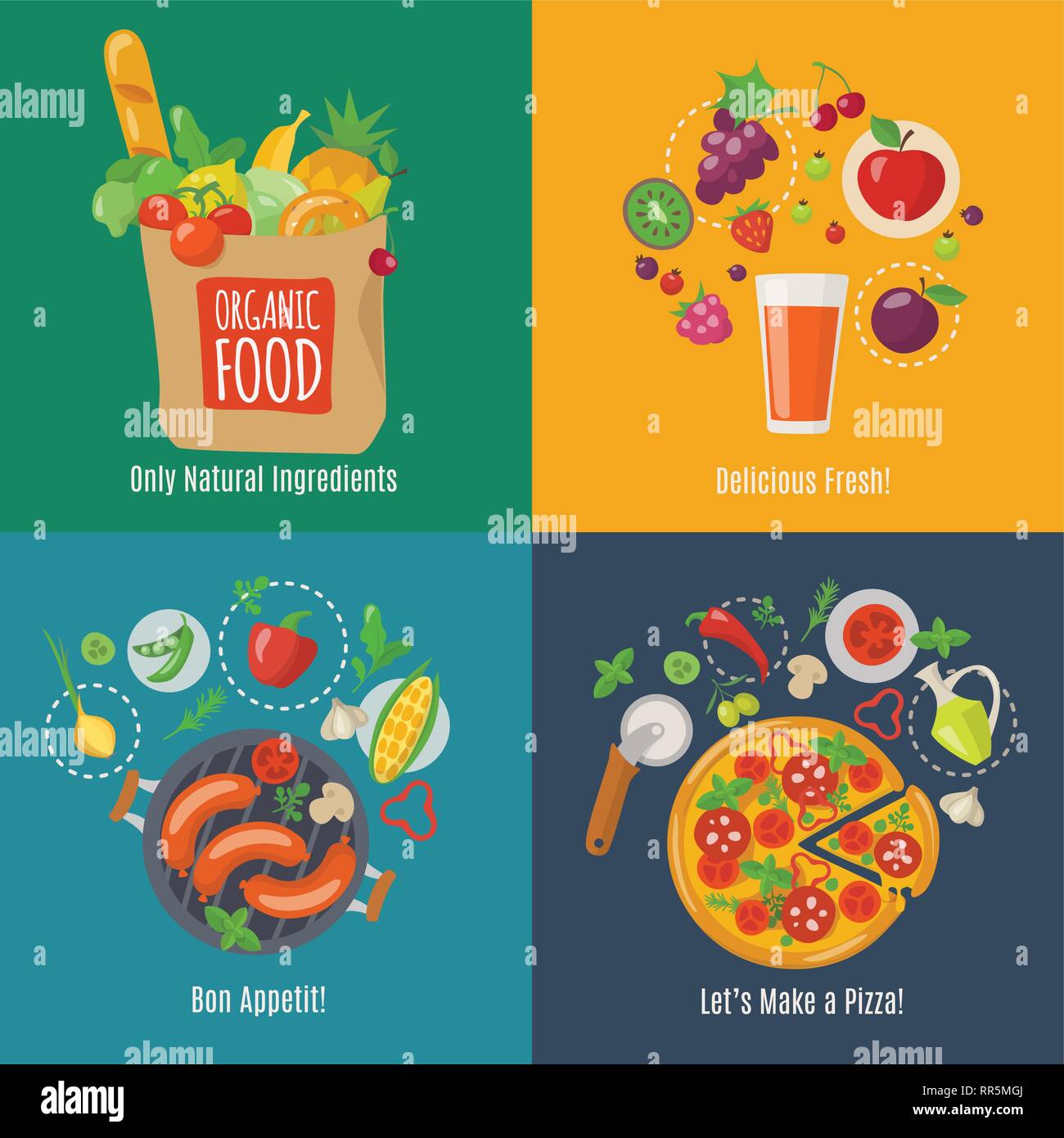 Vector cooking infographic in flat style with food food Stock Vector ...