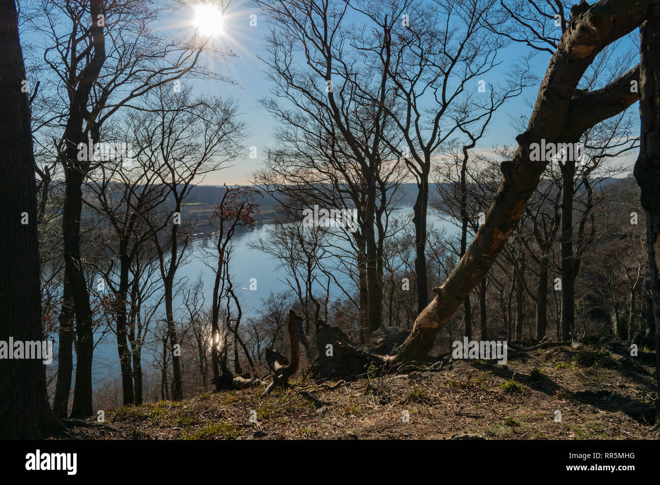 Sunshine lookout over wide Ruhr river in Essen, Germany Stock Photo - Alamy