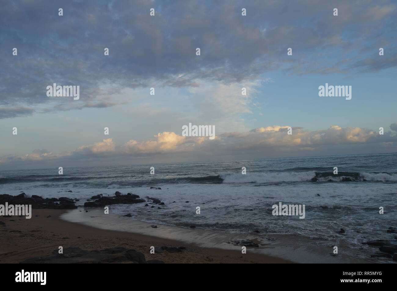 Picturesque and rocky Ballito beach landscape in north Durban , KZN ...