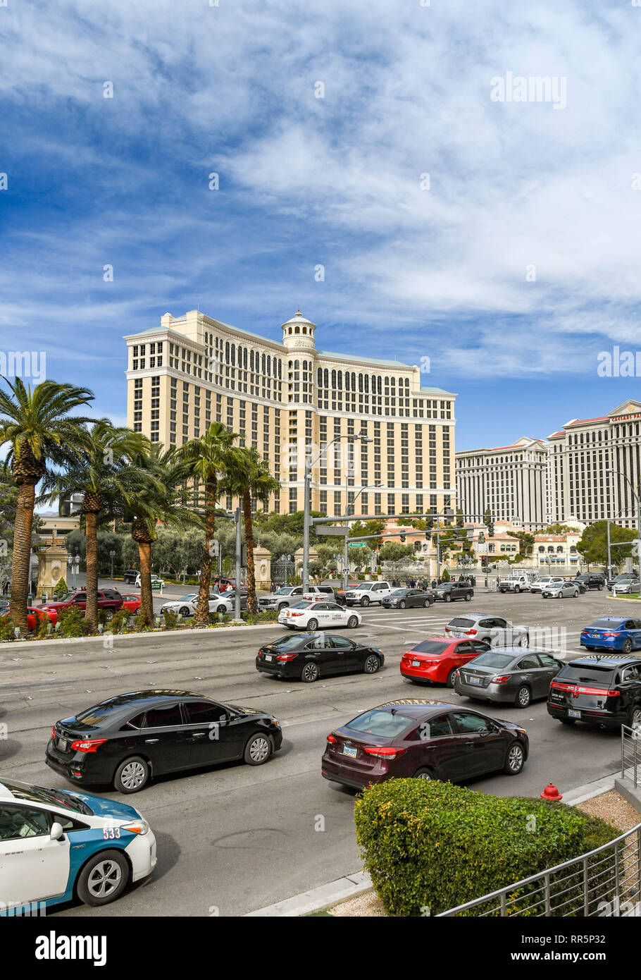 LAS VEGAS, NEVADA, USA - FEBRUARY 2019: Traffic on the northbound side ...