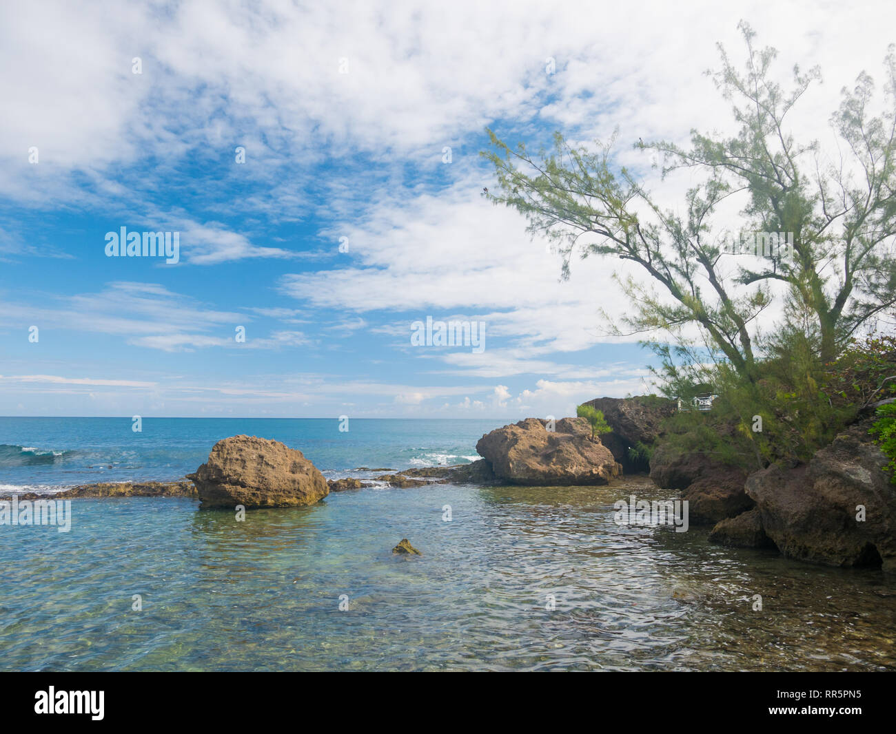 Great view of the sea on a beautiful summer day at Condado beach, San ...