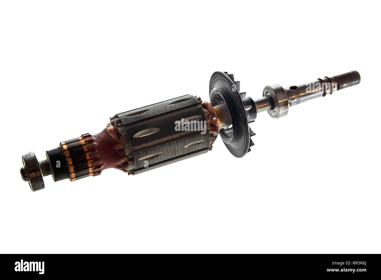 Rotor of high-speed electric motor. Isolated on white background Stock ...