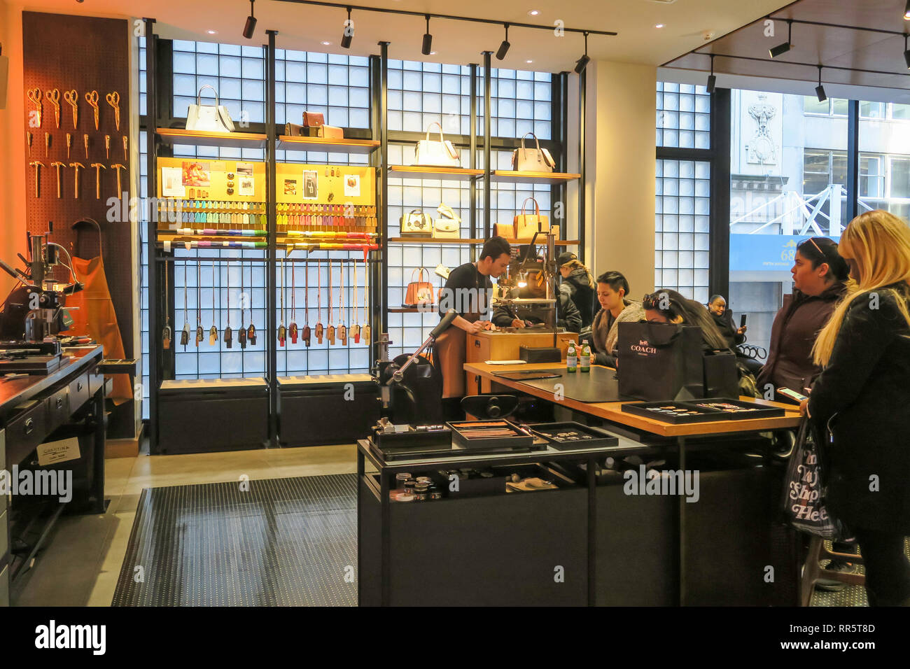 Coach House Fifth Avenue Flagship Store Interior, NYC, USA Stock Photo ...
