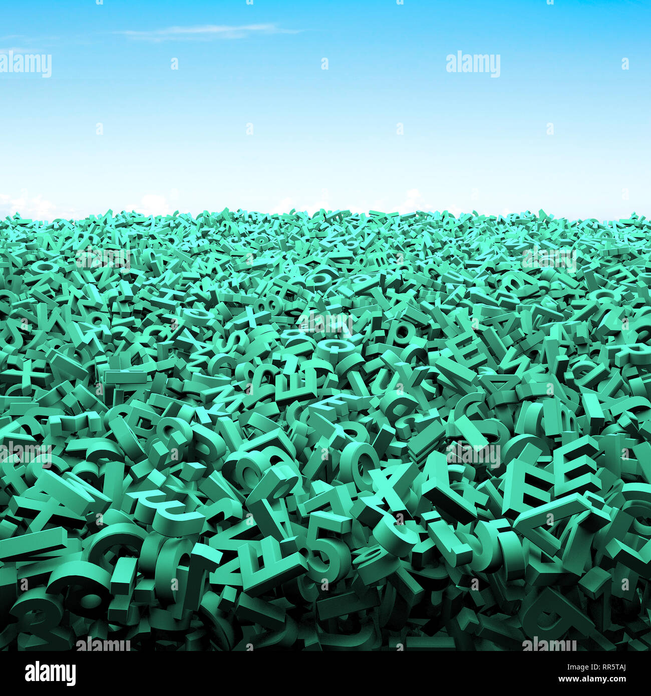 Big data concept, huge amount of green letters and numbers for ...