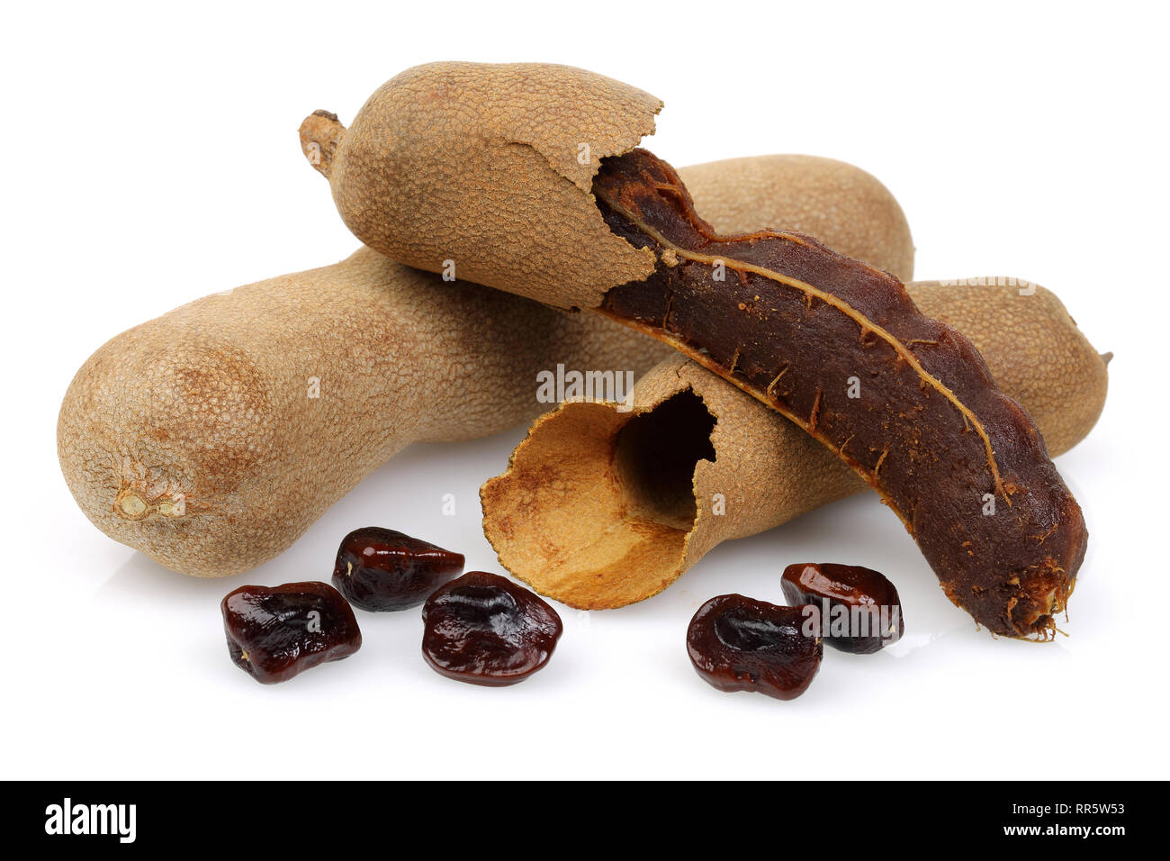 Fresh tamarind fruit isolated on white background Stock Photo - Alamy