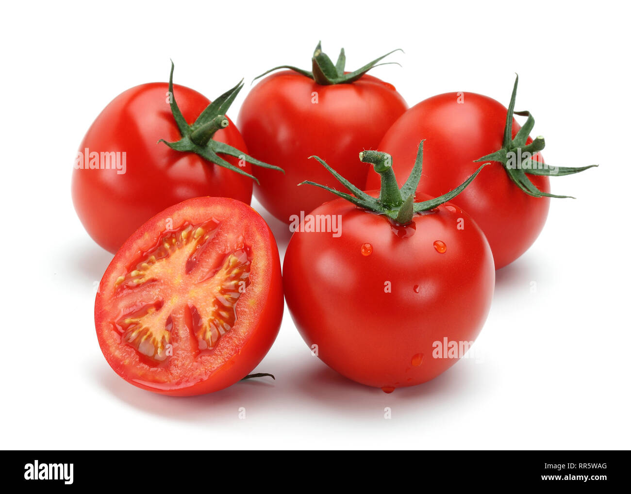 Fresh tomatoes isolated on white background Stock Photo - Alamy