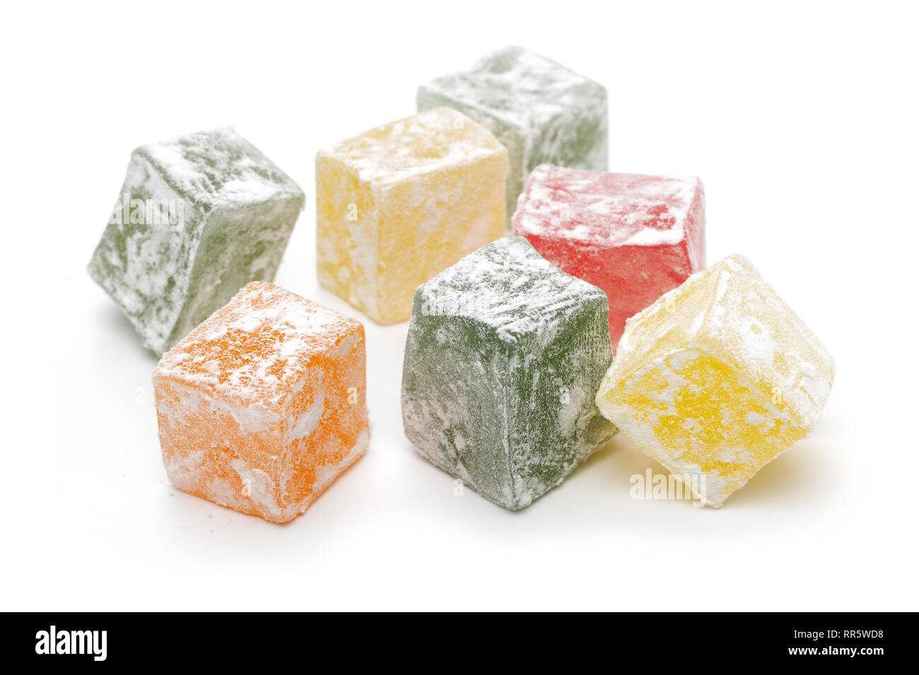 Mixed Turkish delights isolated on white background Stock Photo - Alamy