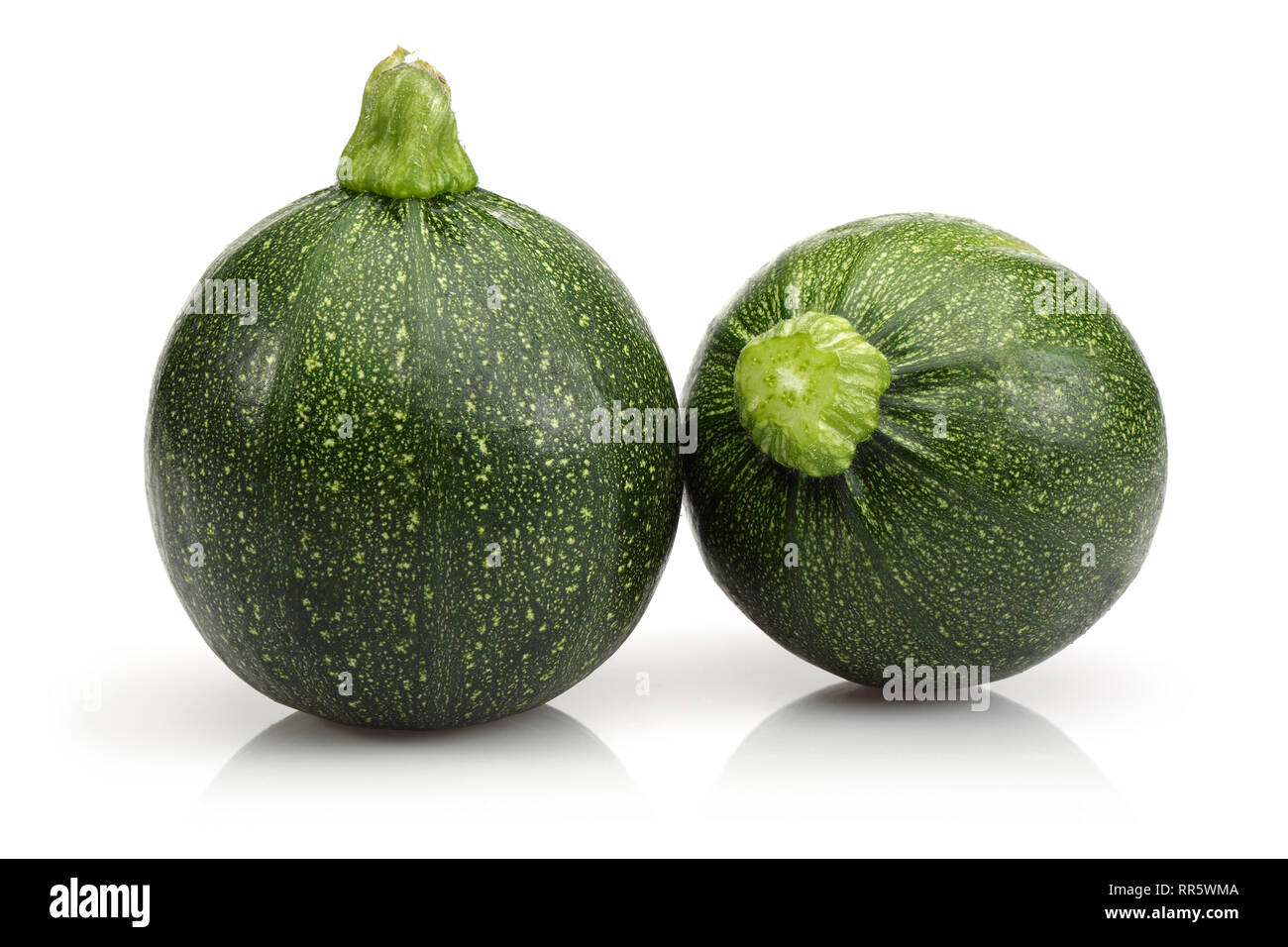 Green round zucchini isolated on white background Stock Photo - Alamy