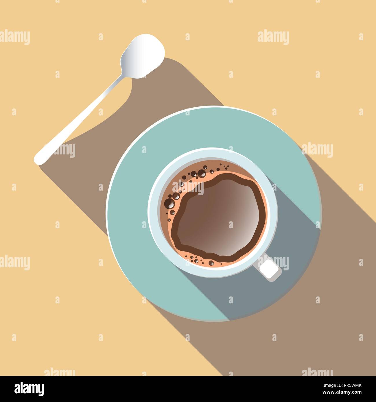 Coffee top view minimalist Stock Vector Images - Alamy