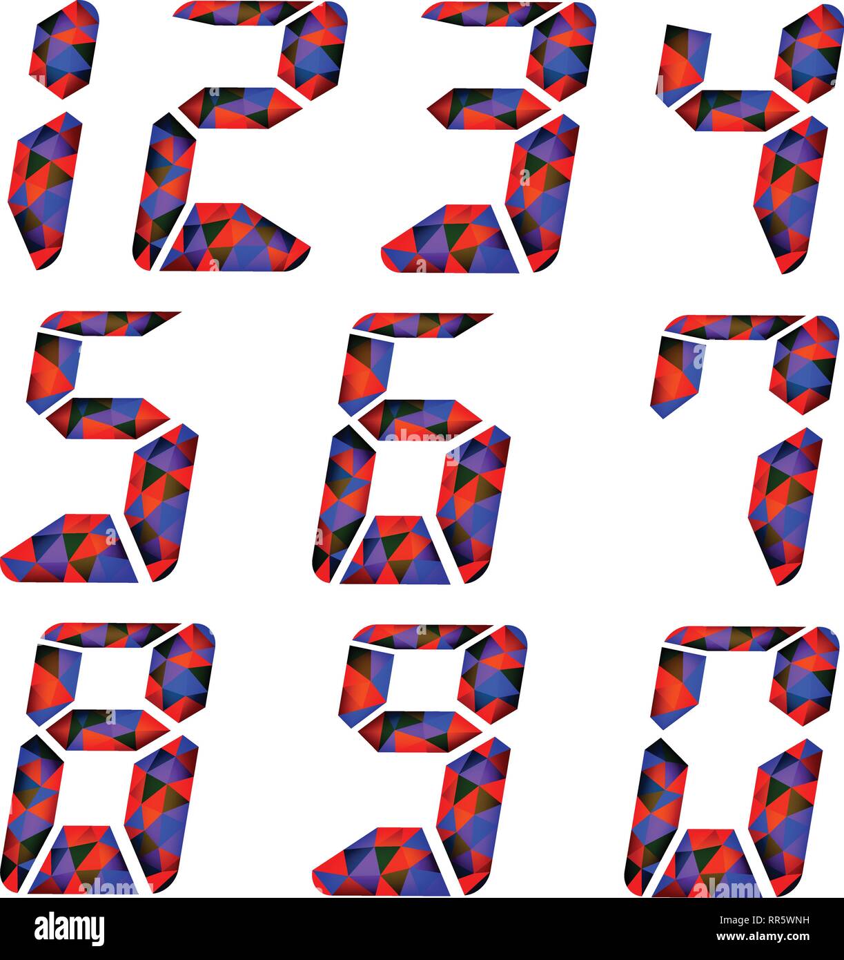 Digital and polygon font Stock Vector Image & Art - Alamy