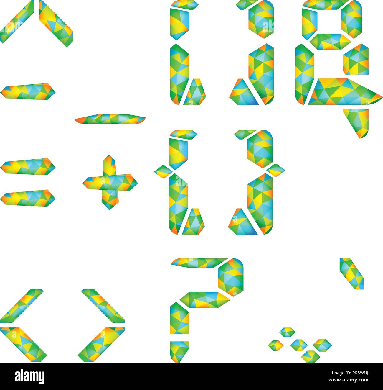 Digital and polygon font Stock Vector Image & Art - Alamy