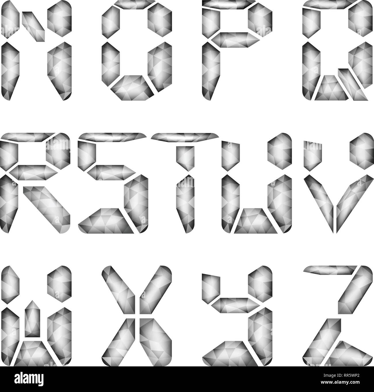 Digital and polygon font Stock Vector Image & Art - Alamy