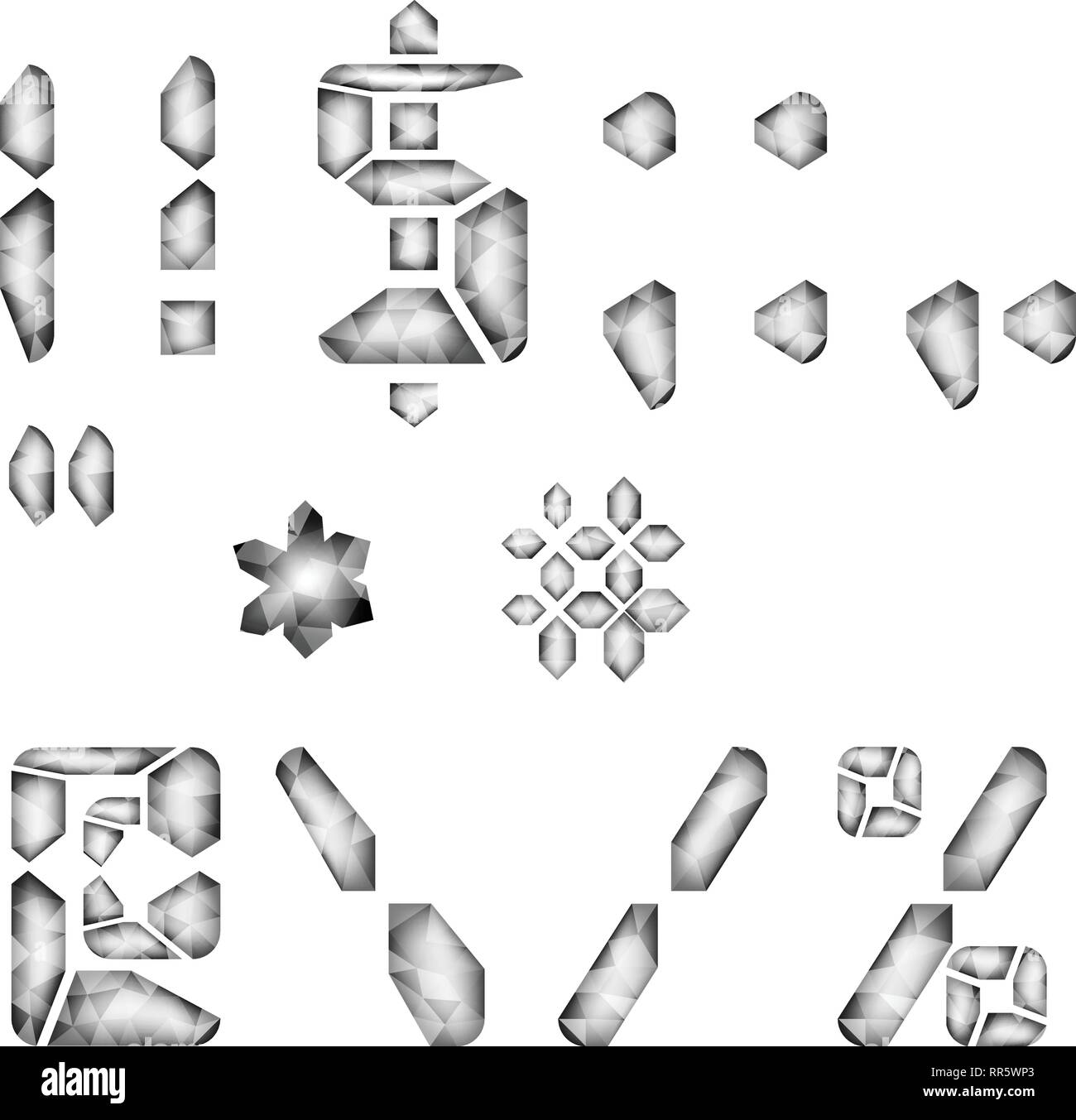 Digital and polygon font Stock Vector Image & Art - Alamy