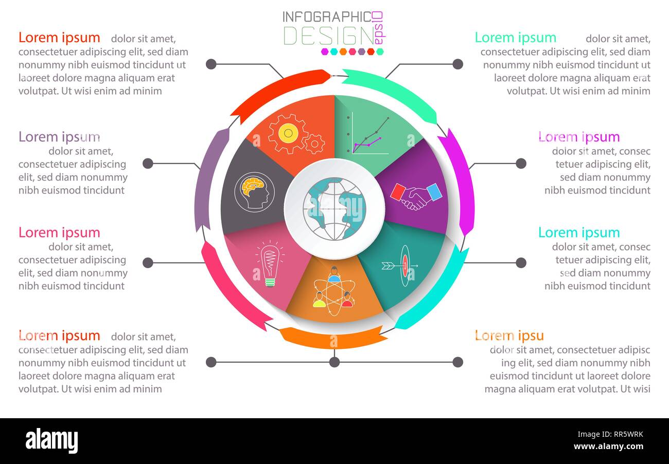 Business brochure infographic with circle on center Stock Vector Image ...