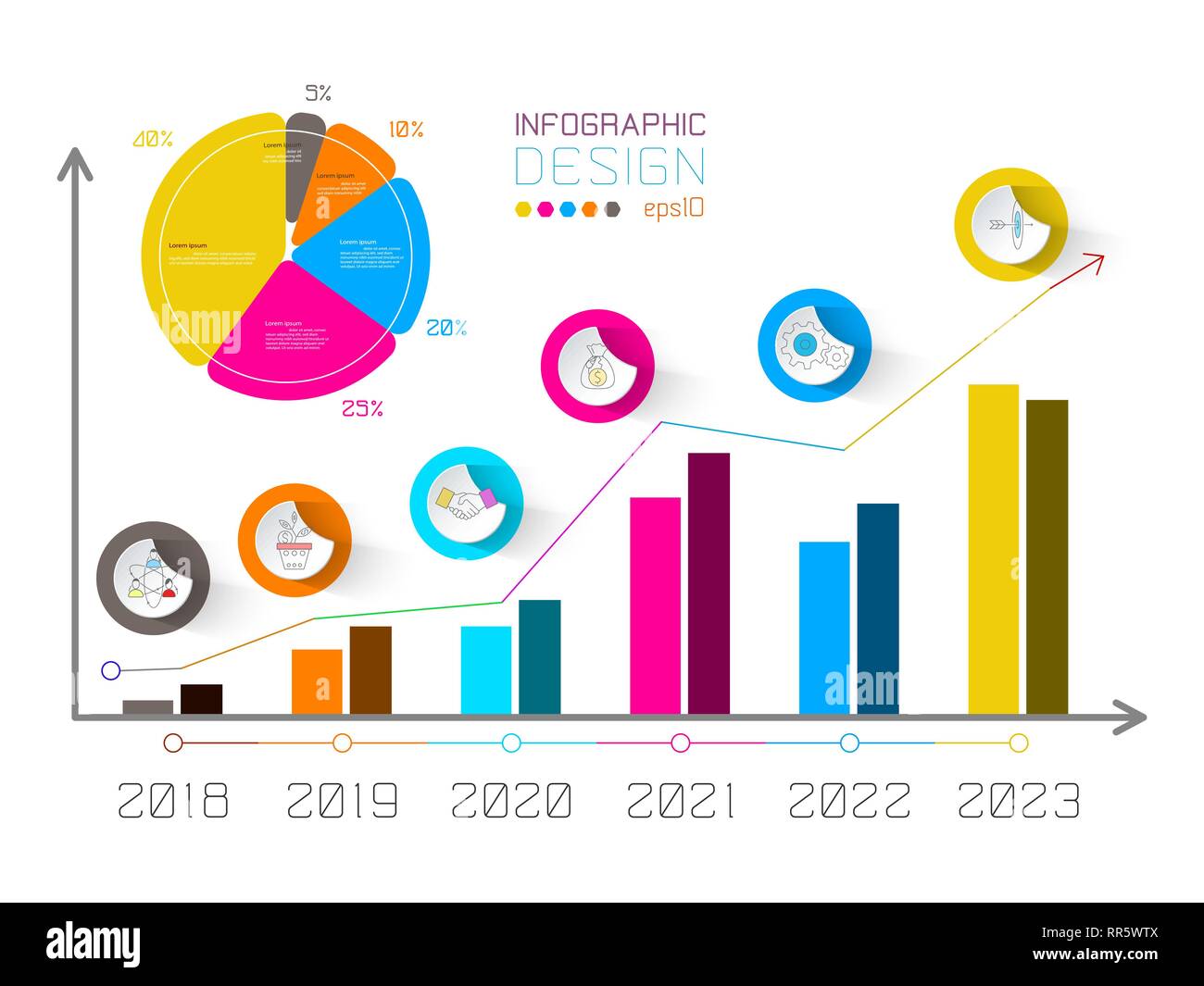Business infographic on graph bar Stock Vector Image & Art - Alamy