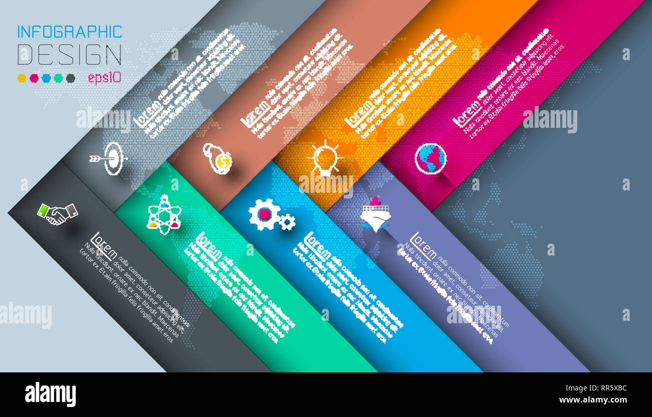 Dark labels with business icon infographics Stock Vector Image & Art ...