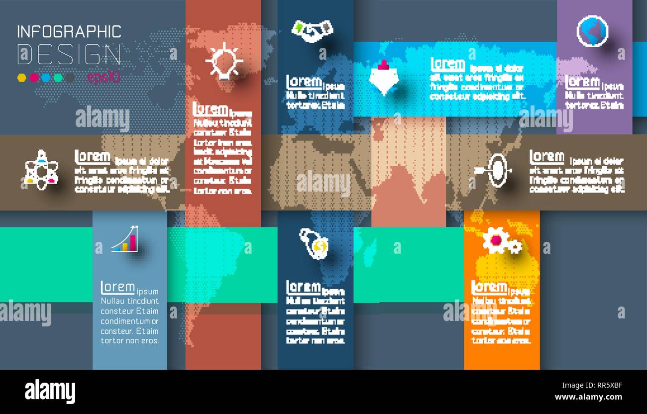 Dark labels with business icon infographics Stock Vector Image & Art ...