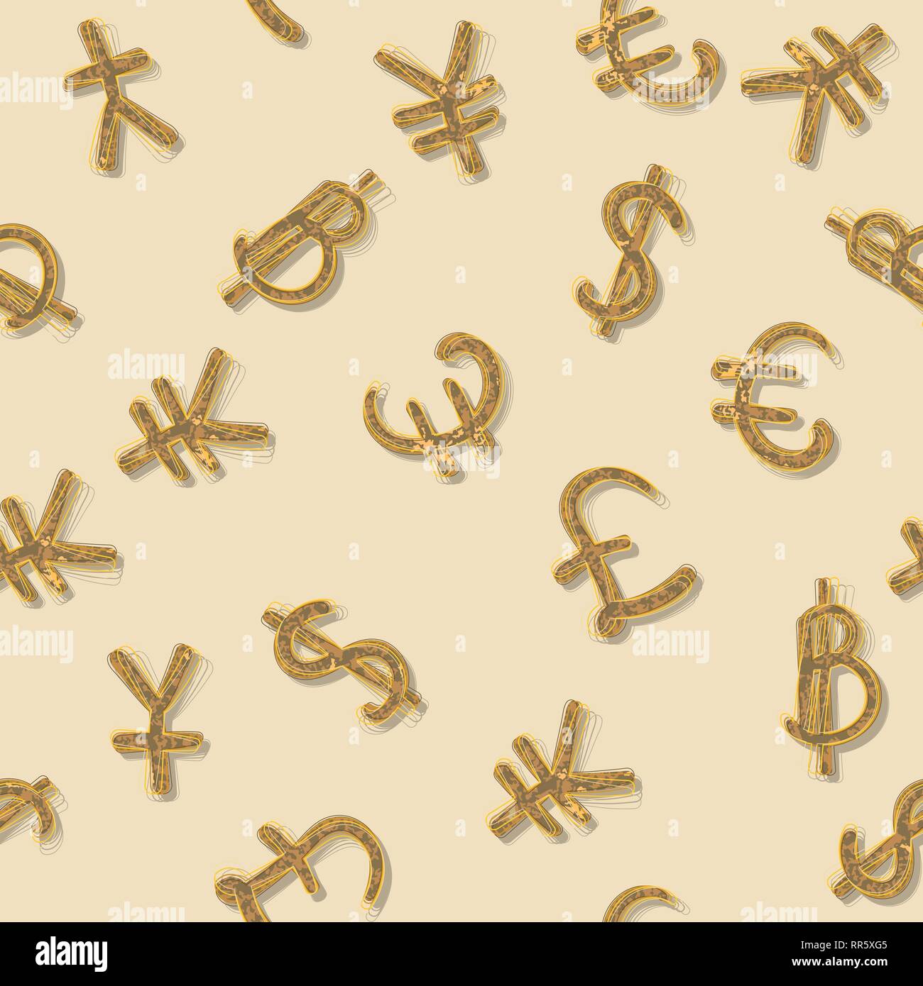 Currency signs background pattern Stock Vector Images - Alamy