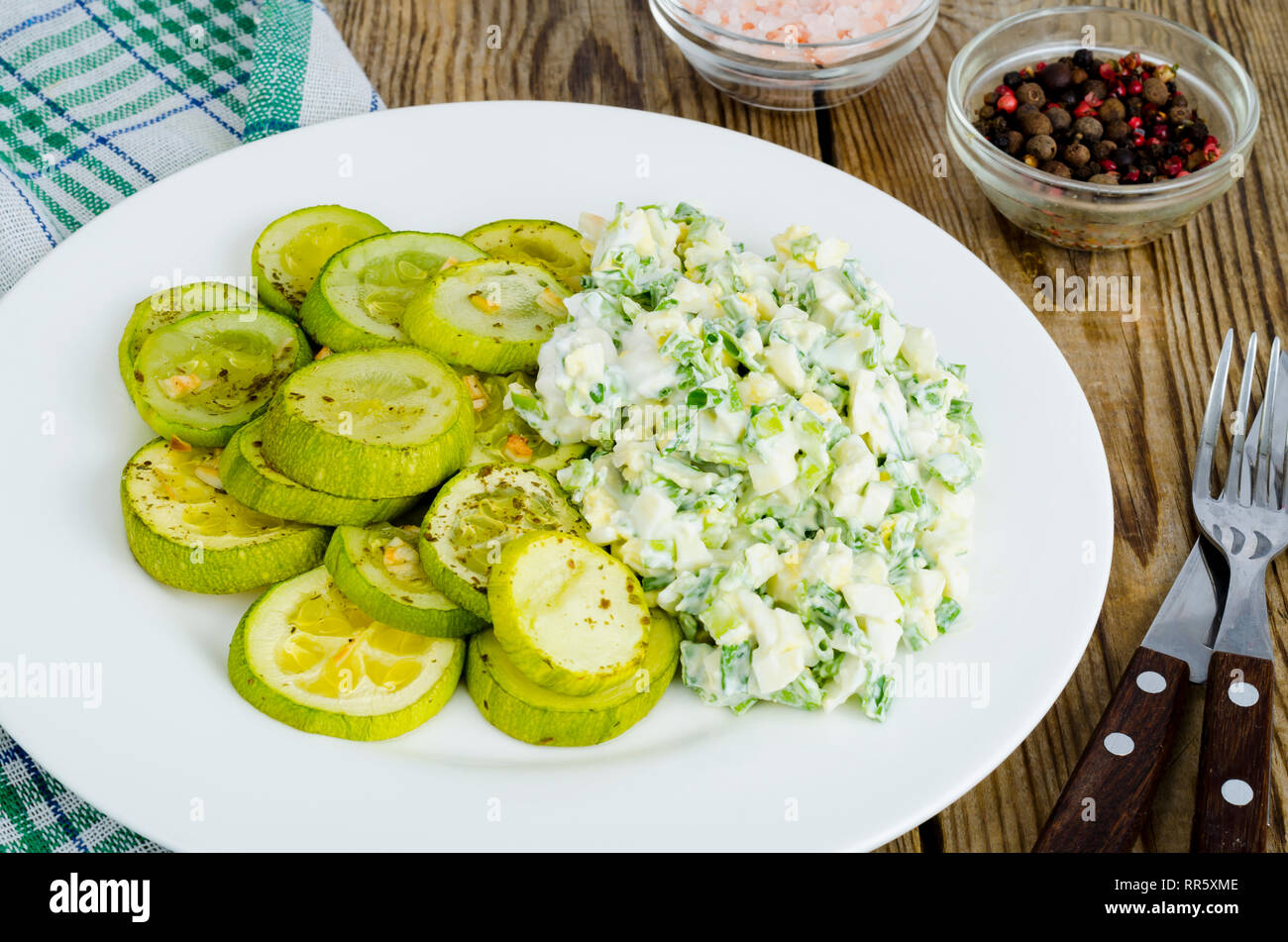 Zucchini vegetable appetizer on wood. Studio Photo Stock Photo - Alamy