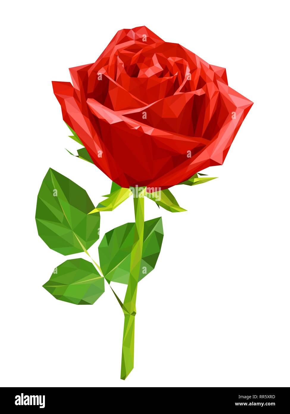 Red polygon rose Stock Vector Image & Art - Alamy