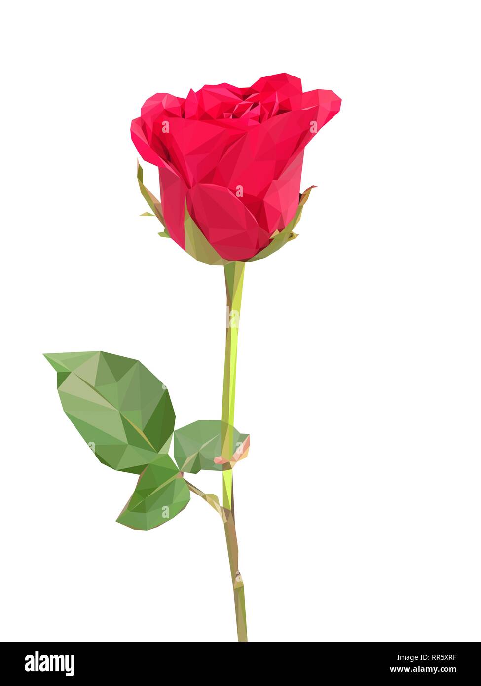 Red polygon rose Stock Vector Image & Art - Alamy