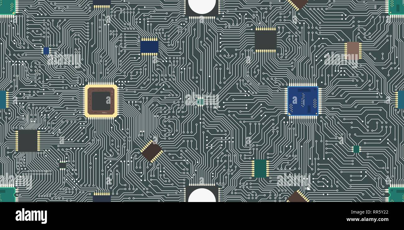 EPS vector motherboard abstract seamless background Stock Vector Image ...