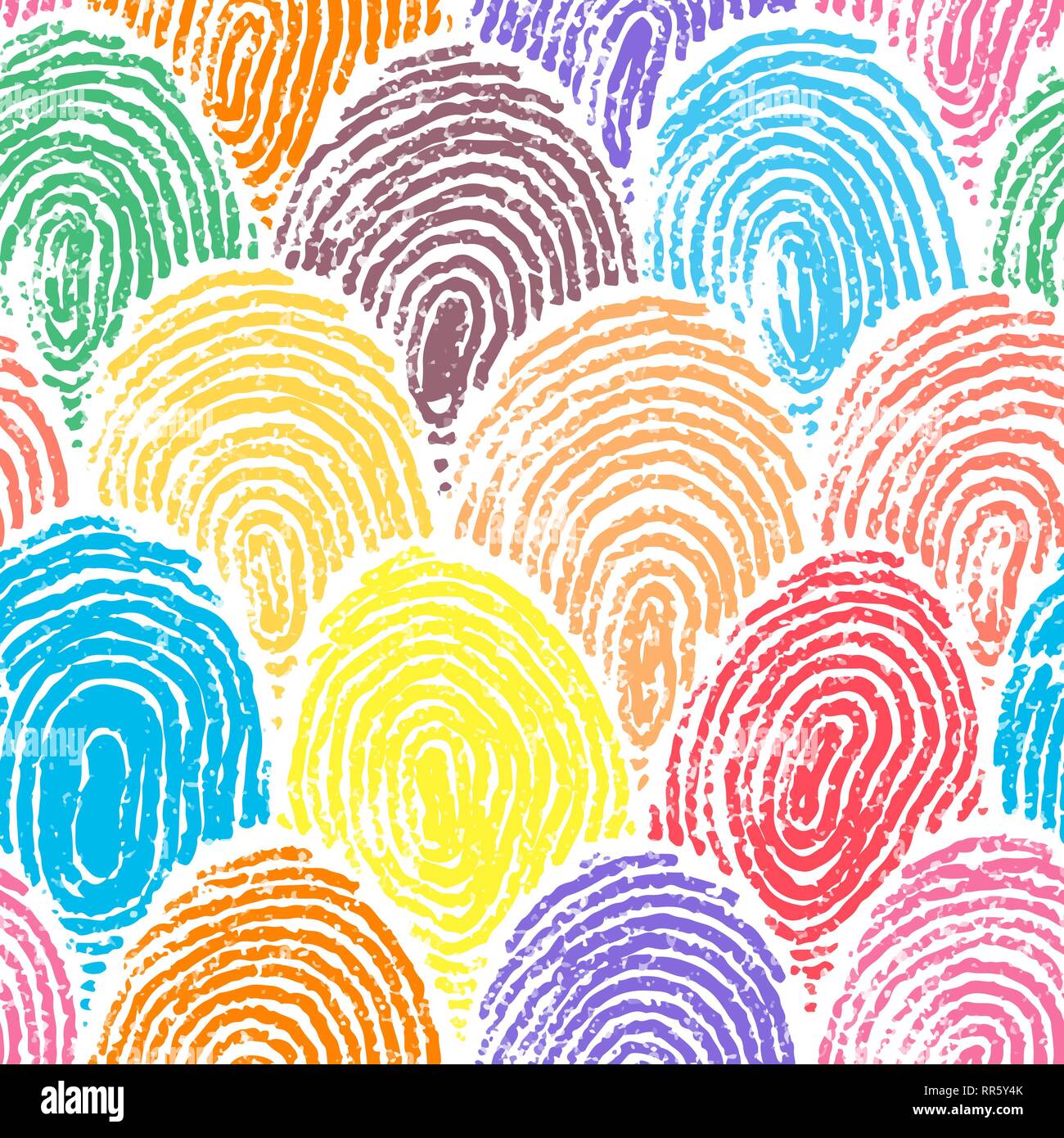 Colorful doodle fingerprint drawing seamless background Stock Vector ...