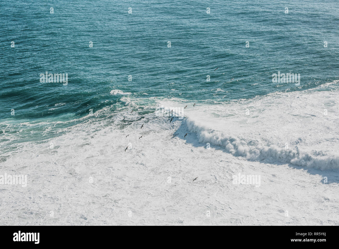 Wave and foam in the sea or ocean close-up. Beautiful nature Stock ...
