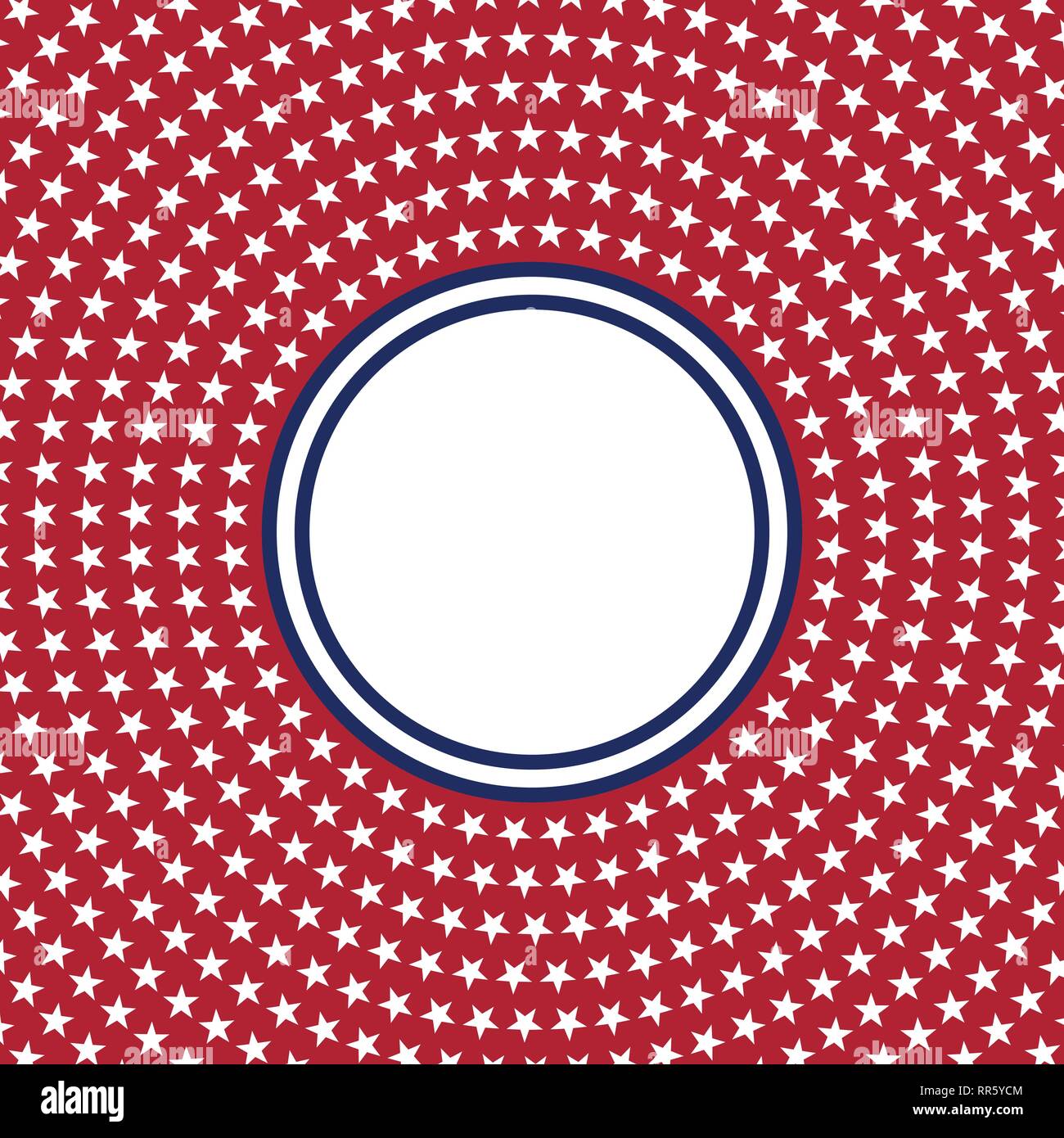 USA star vector pattern round frame. American patriotic circle border ...