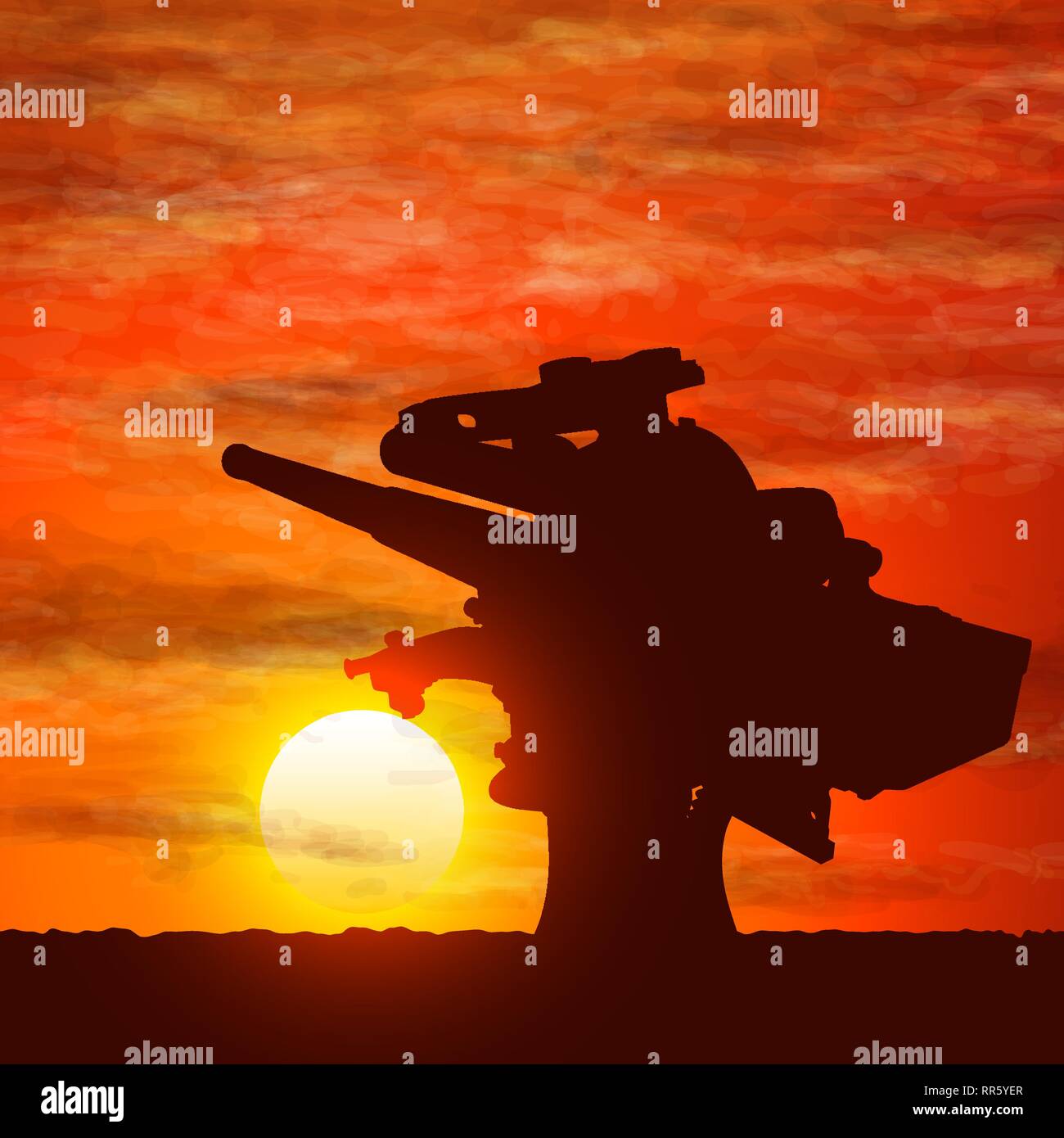 Silhouette of gun, the symbolize of the war Stock Vector Image & Art ...