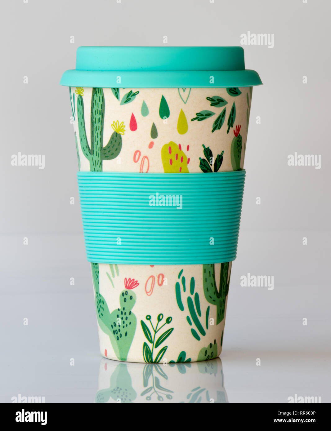 Reusable coffee cup made from natural material with silicone sleeve and ...