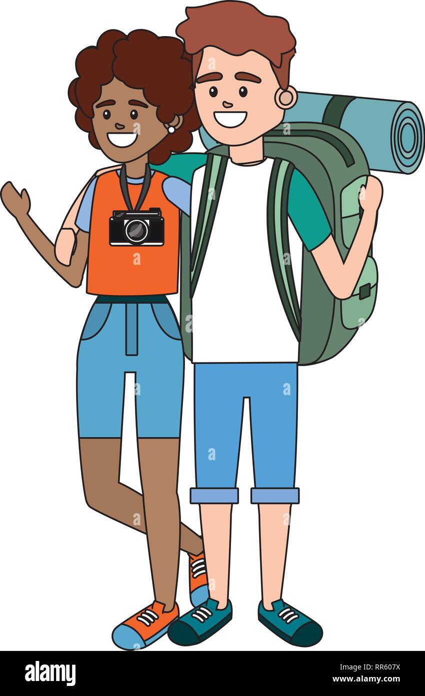 tourist couple cartoon Stock Vector Image & Art - Alamy